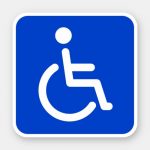 Blue disabled symbol, square with rounded corners sticker - Perfectly ...