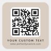 QR code and custom text light mocha brown Square Sticker - Perfectly Custom