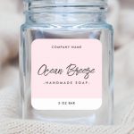 Elegant modern minimal pink square product label - Perfectly Custom