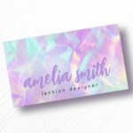 Purple name holographic pastel rainbow colors business card - Perfectly ...